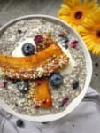 Hemp and Blueberry Chia Pudding with Caramelised Banana - Nourishing Amy