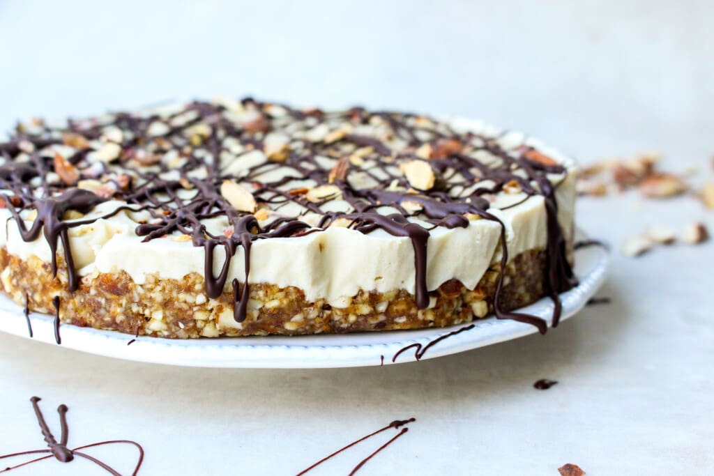 Salted Almond Caramel Cheesecake - Nourishing Amy