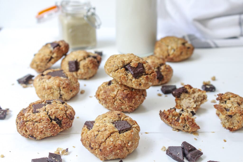 Tahini Chocolate Chunk Oat Cookies - Nourishing Amy
