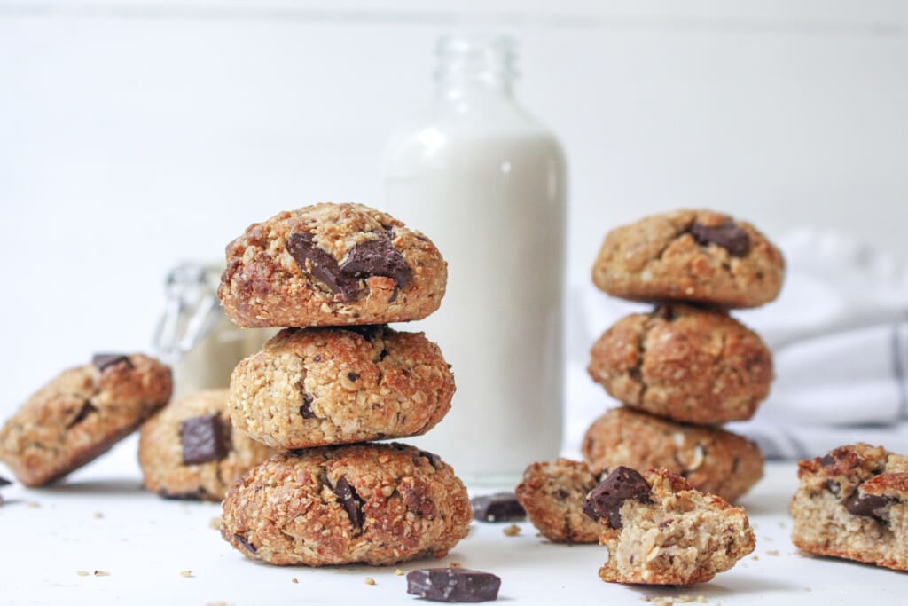 Tahini Chocolate Chunk Oat Cookies - Nourishing Amy