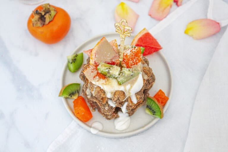 Tropical Tahini Waffles - Nourishing Amy