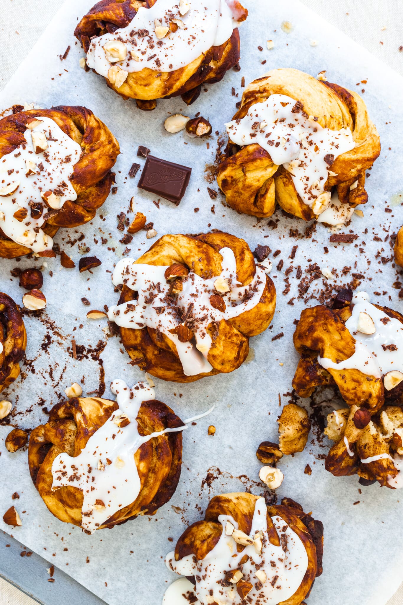 Hazelnut Chocolate Swirl Buns - Nourishing Amy