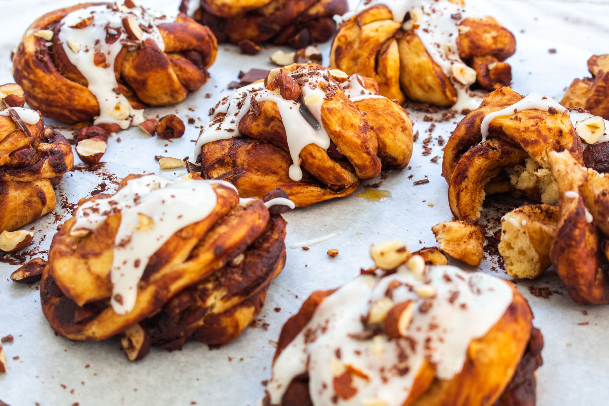 Hazelnut Chocolate Swirl Buns - Nourishing Amy