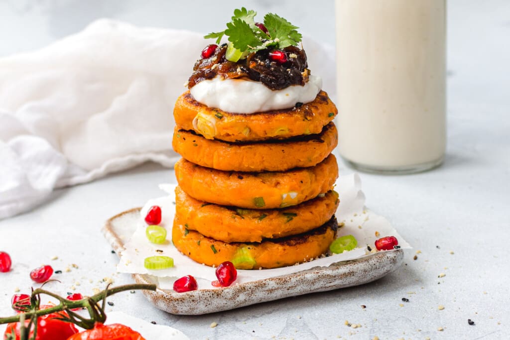 Breakfast Potato Cakes with Chilli Jam - Nourishing Amy