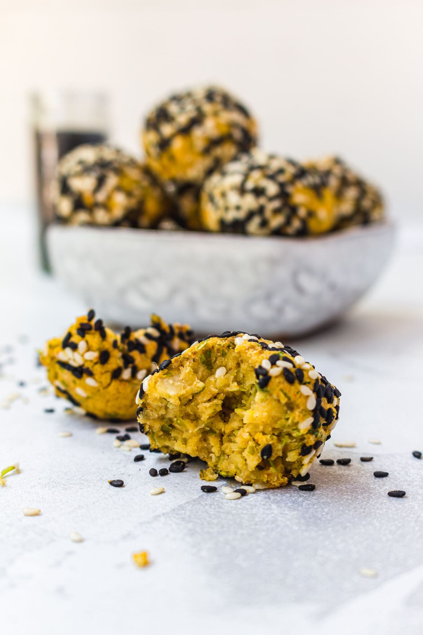 Fava Bean Falafel Rainbow Bowl with Beetroot Sauce - Nourishing Amy
