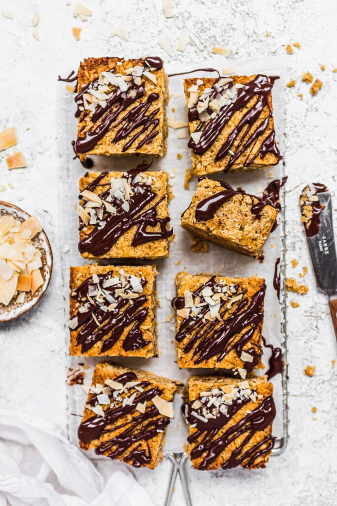 Coconut Vanilla Flapjack (Vegan GF) - Nourishing Amy