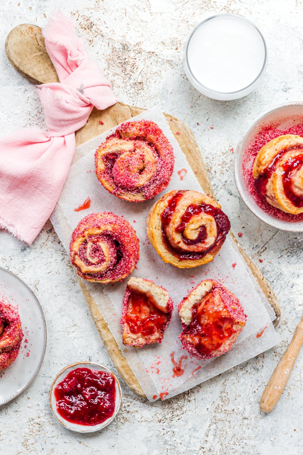 Strawberry No-Yeast Swirl Buns (Vegan GF-Option) - Nourishing Amy
