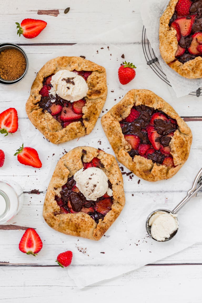Strawberry Chocolate Galettes (Vegan Gluten-Free) - Nourishing Amy