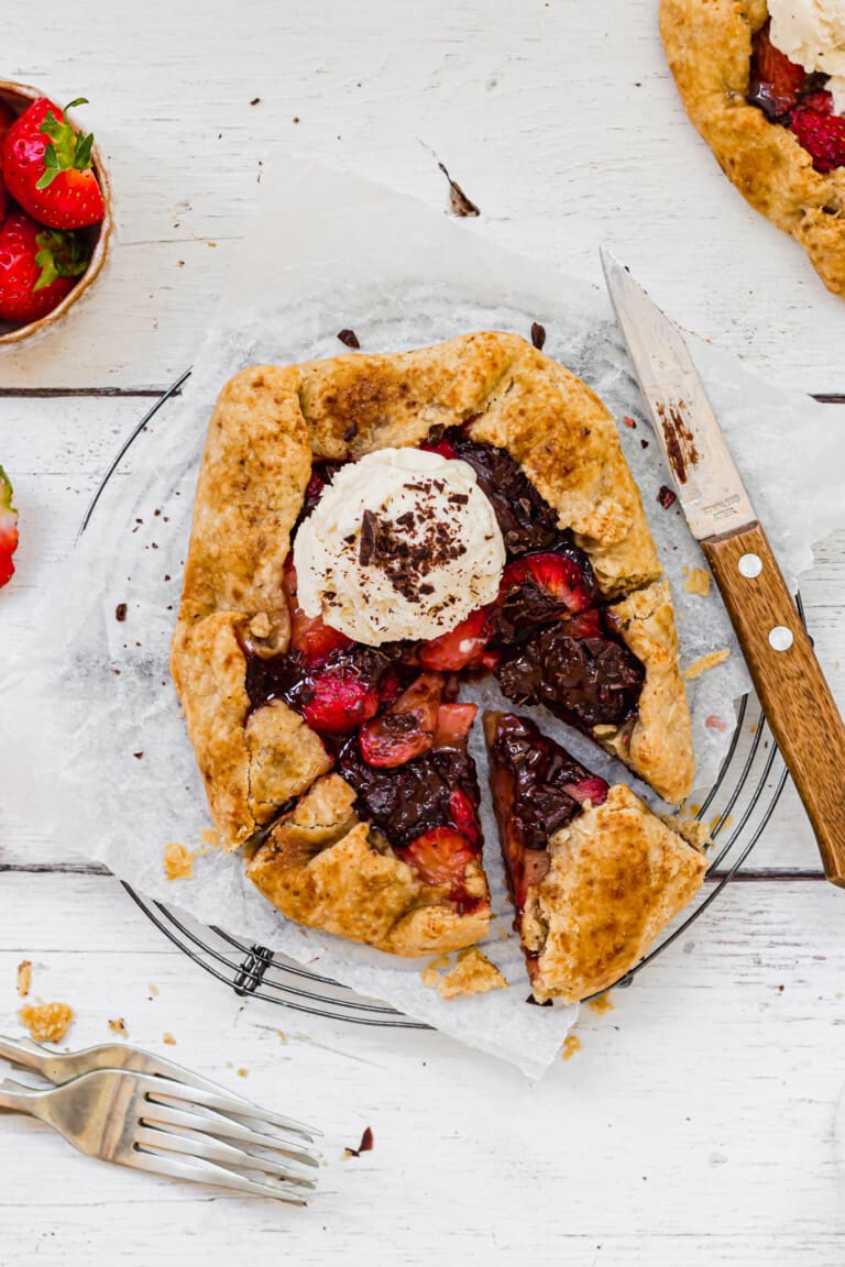 Strawberry Chocolate Galettes (Vegan Gluten-Free) - Nourishing Amy