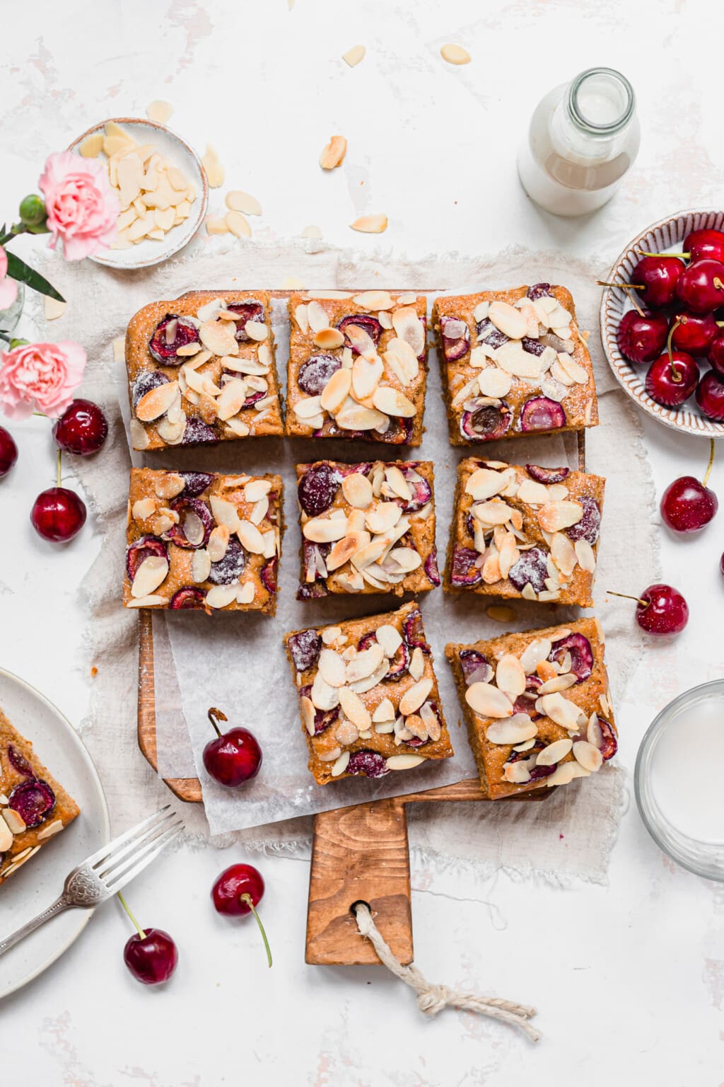 Cherry Almond Cake Bars (Vegan Gluten-Free) - Nourishing Amy