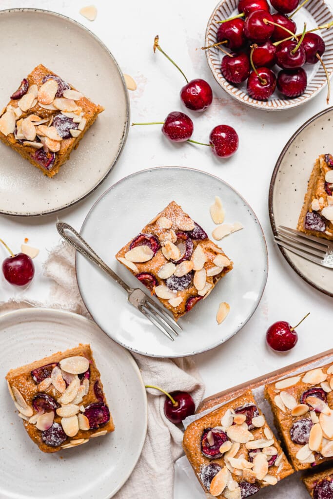 Cherry Almond Cake Bars (Vegan Gluten-Free) - Nourishing Amy