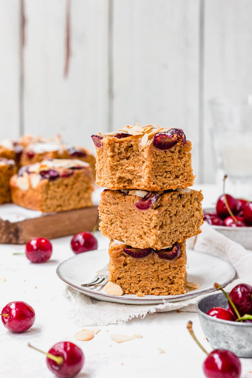 Cherry Almond Cake Bars (Vegan Gluten-Free) - Nourishing Amy