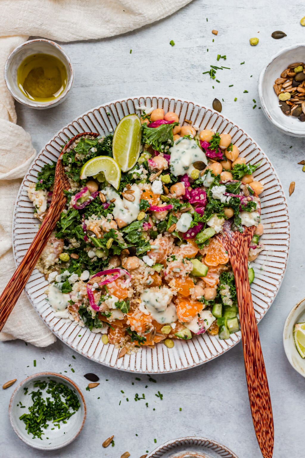 Kale Orange and Feta Salad (Vegan) - Nourishing Amy