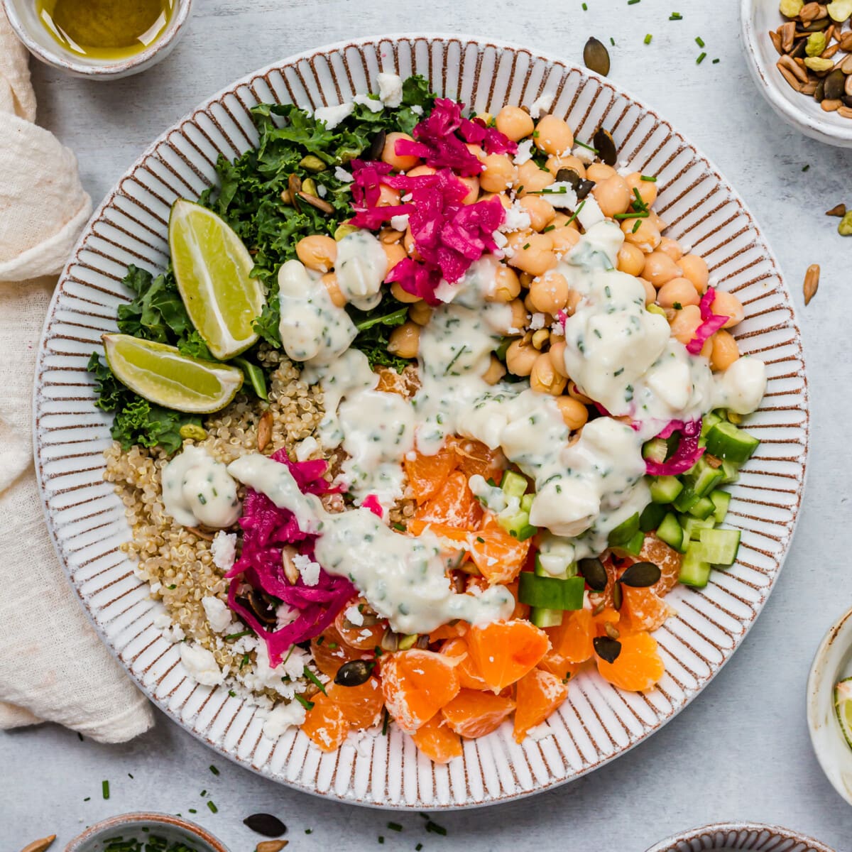 Kale Orange and Feta Salad (Vegan) - Nourishing Amy