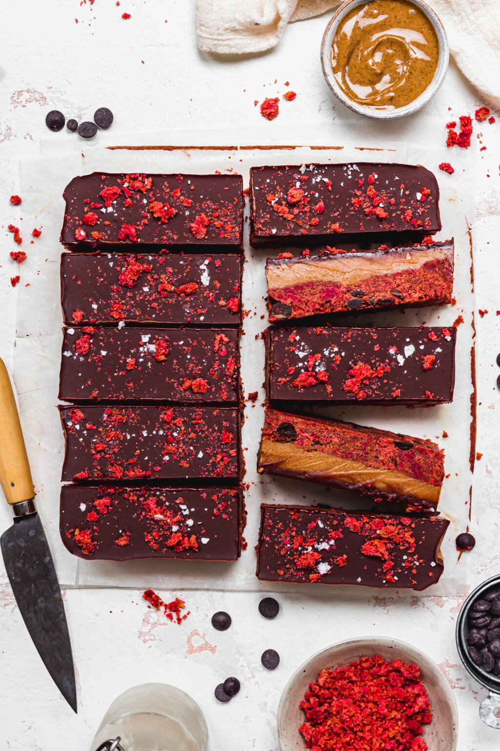 Chocolate Caramel Red Velvet Cake Bars (Vegan)- Nourishing Amy