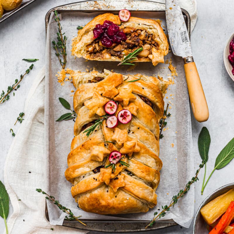 Mushroom Chestnut Apricot Wellington (Vegan GF) Nourishing Amy