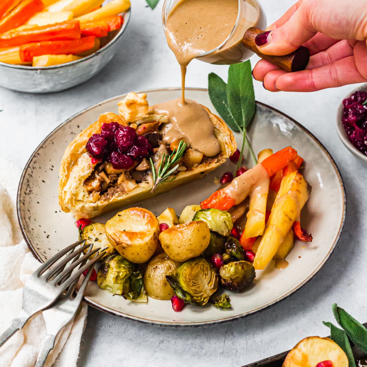 Mushroom Chestnut Apricot Wellington (Vegan GF) Nourishing Amy