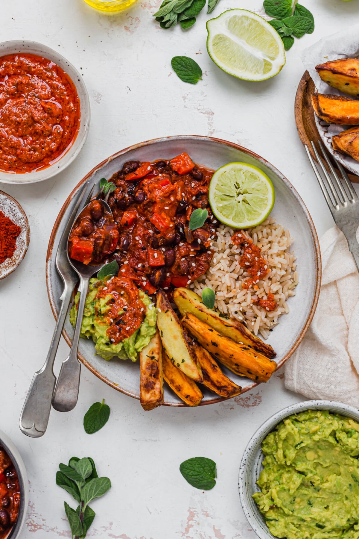 Tomato Pesto Beans and Wedges (Vegan GF) Nourishing Amy