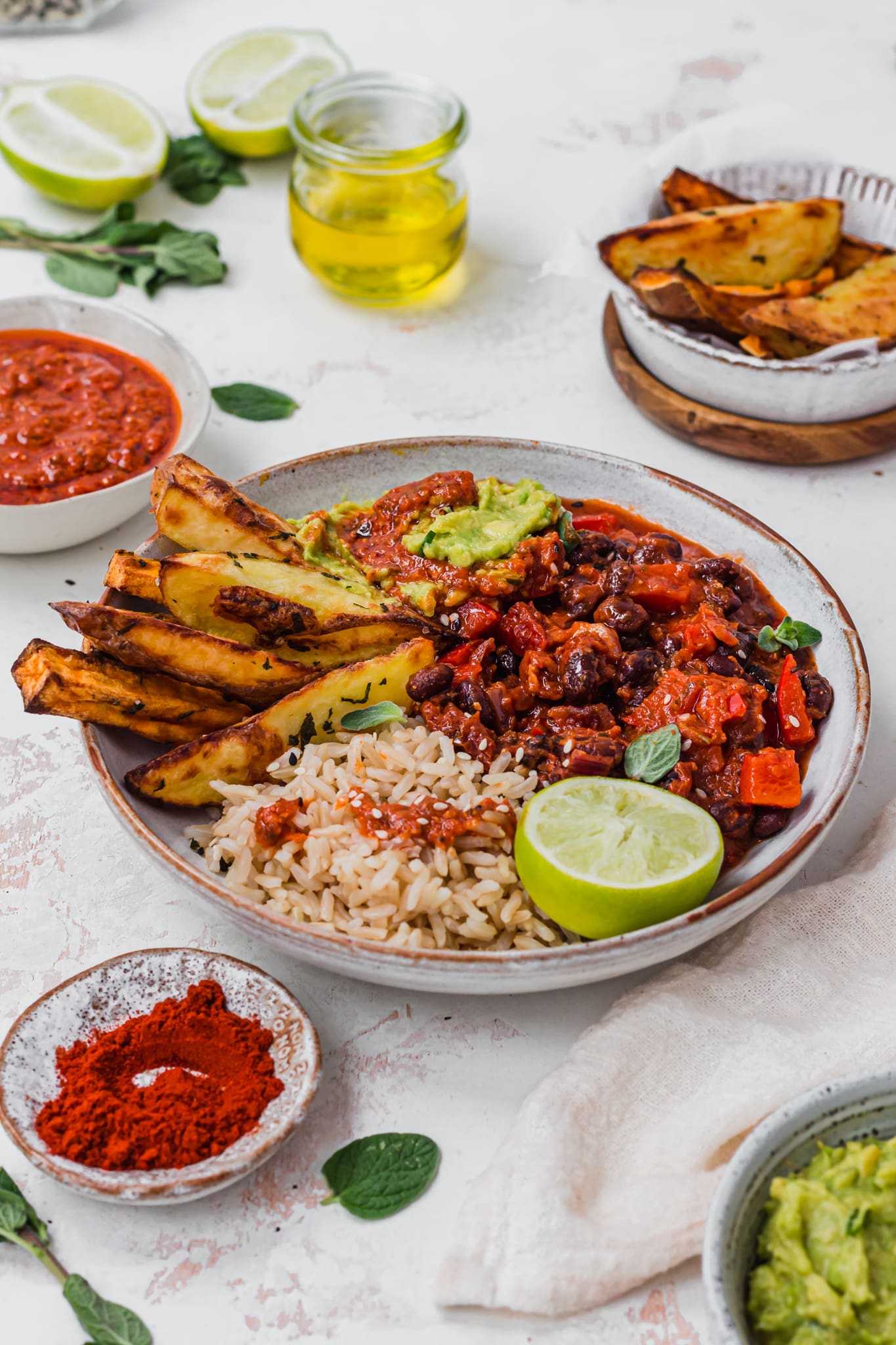 Tomato Pesto Beans and Wedges (Vegan GF) Nourishing Amy