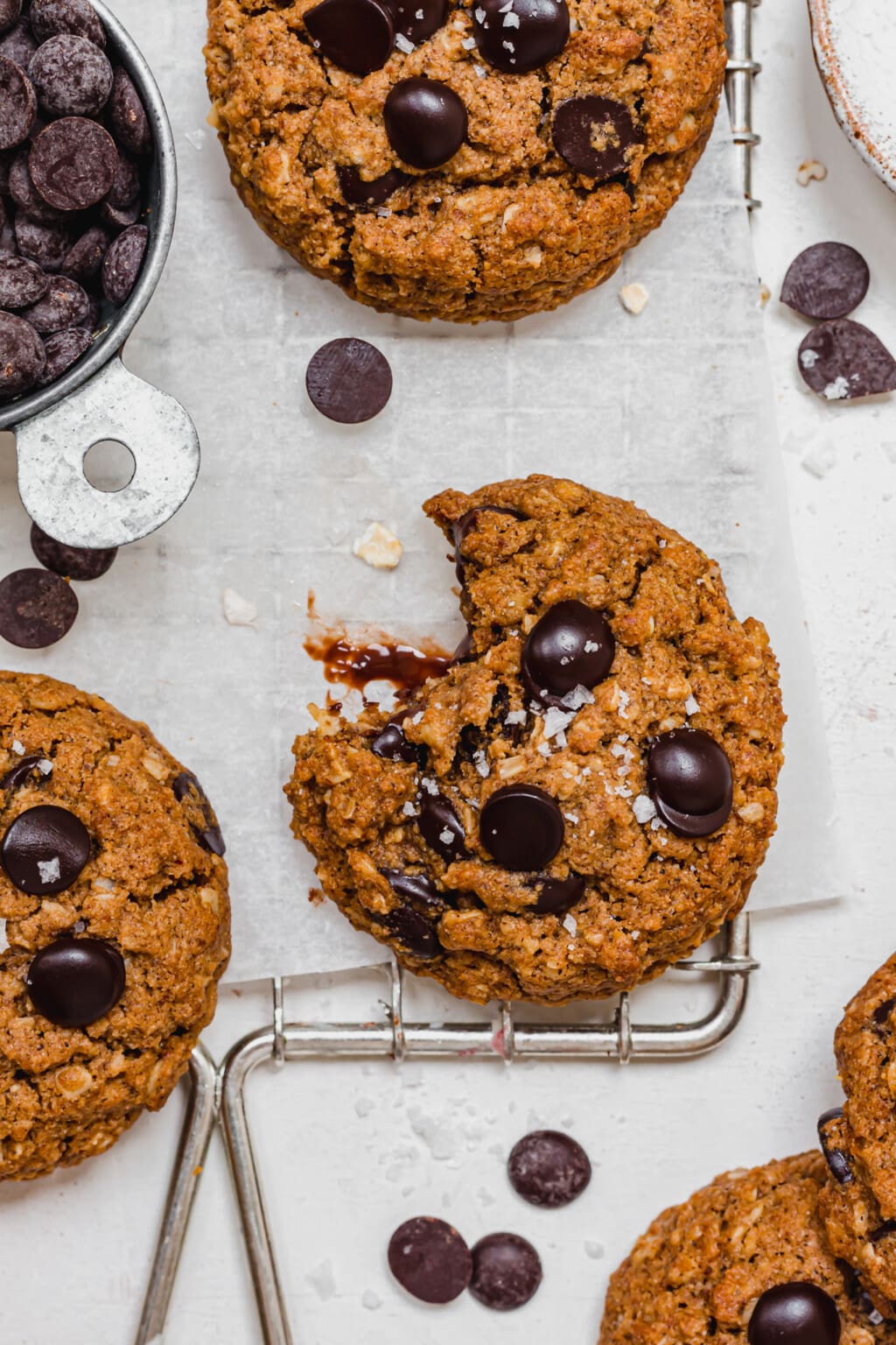 Healthy Chocolate Chip Oatmeal Cookies (Vegan)- Nourishing Amy