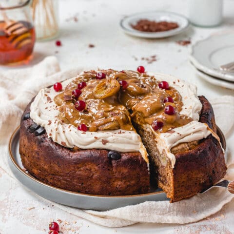 Sticky Toffee Banana Bread Pudding (Vegan GF) - Nourishing Amy