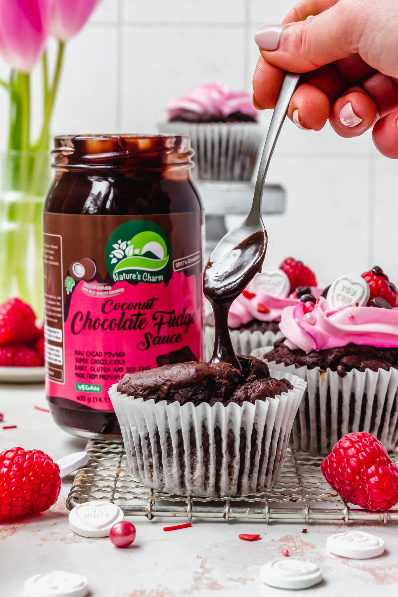 Vegan Chocolate Fudge Heart Cupcakes (GF) Nourishing Amy