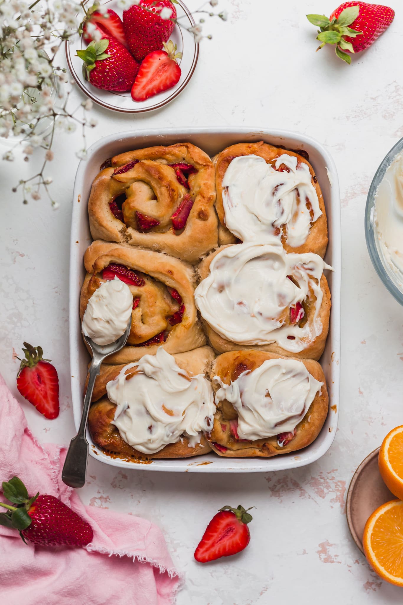 Strawberry Orange Fluffy Vegan Rolls (One-Hour) - Nourishing Amy