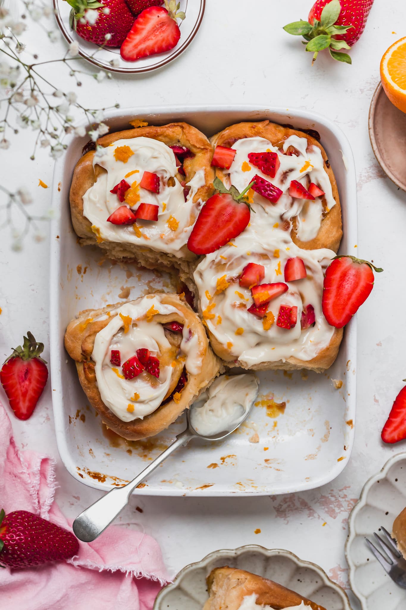 Strawberry Orange Fluffy Vegan Rolls (One-Hour) - Nourishing Amy