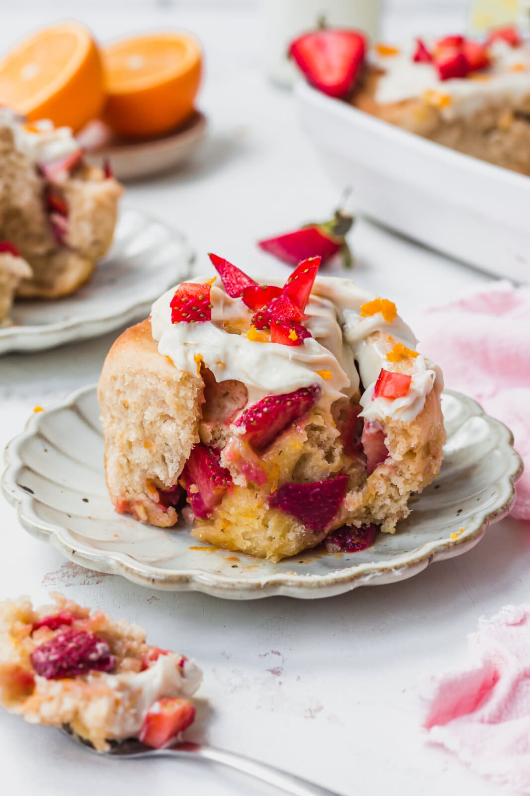 Strawberry Orange Fluffy Vegan Rolls (One-Hour) - Nourishing Amy