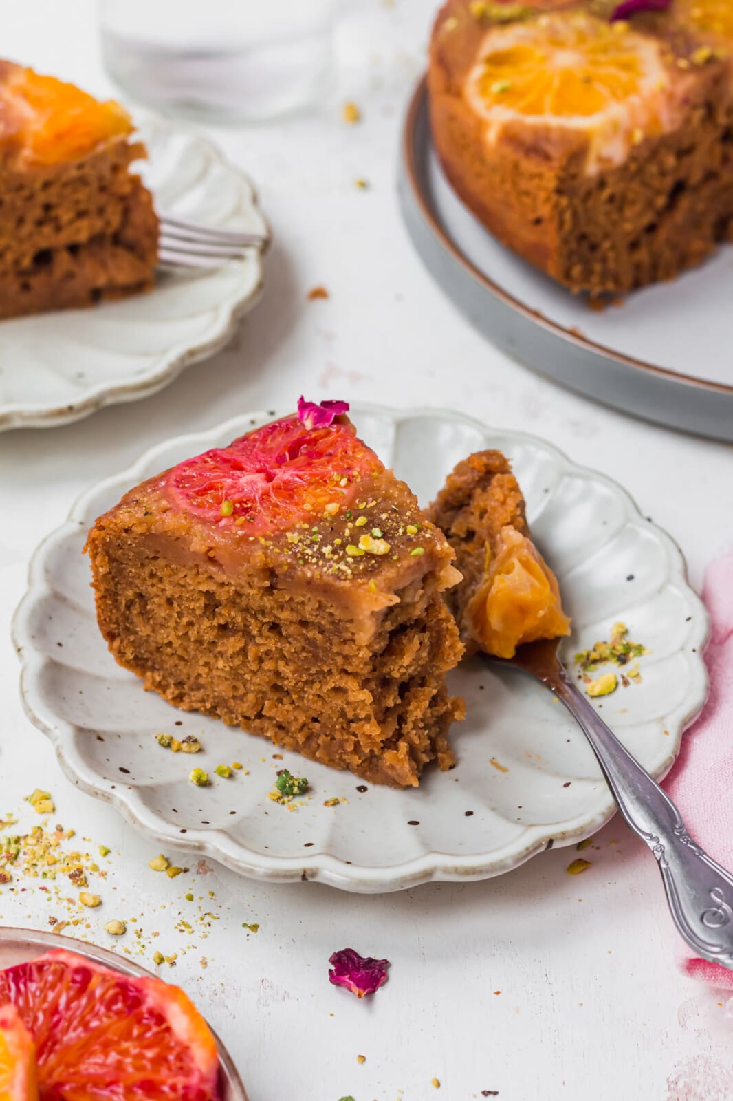 Upside Down Vegan Blood Orange Cake (GF) - Nourishing Amy