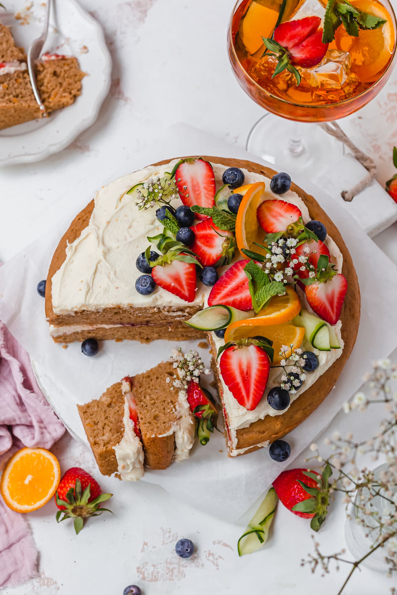 Vegan Pimm's Cake (Fluffy Gluten-Free) - Nourishing Amy