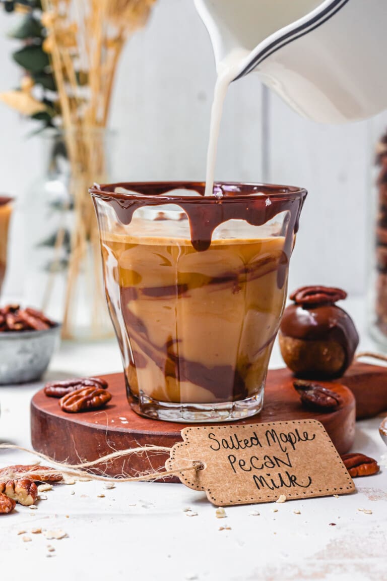 Salted Maple Pecan Milk (Homemade Dairy-Free) - Nourishing Amy