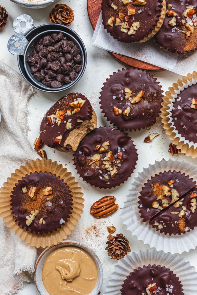 Chocolate Pecan Pie Fudge Cups - Nourishing Amy