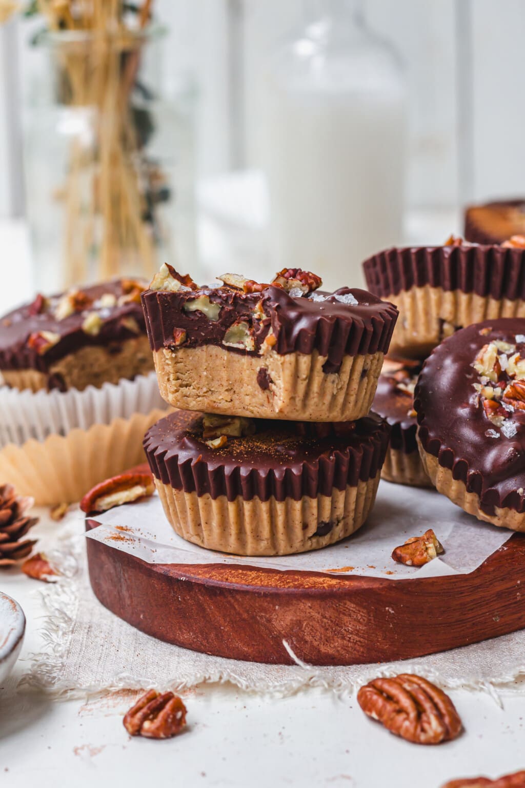 Chocolate Pecan Pie Fudge Cups - Nourishing Amy