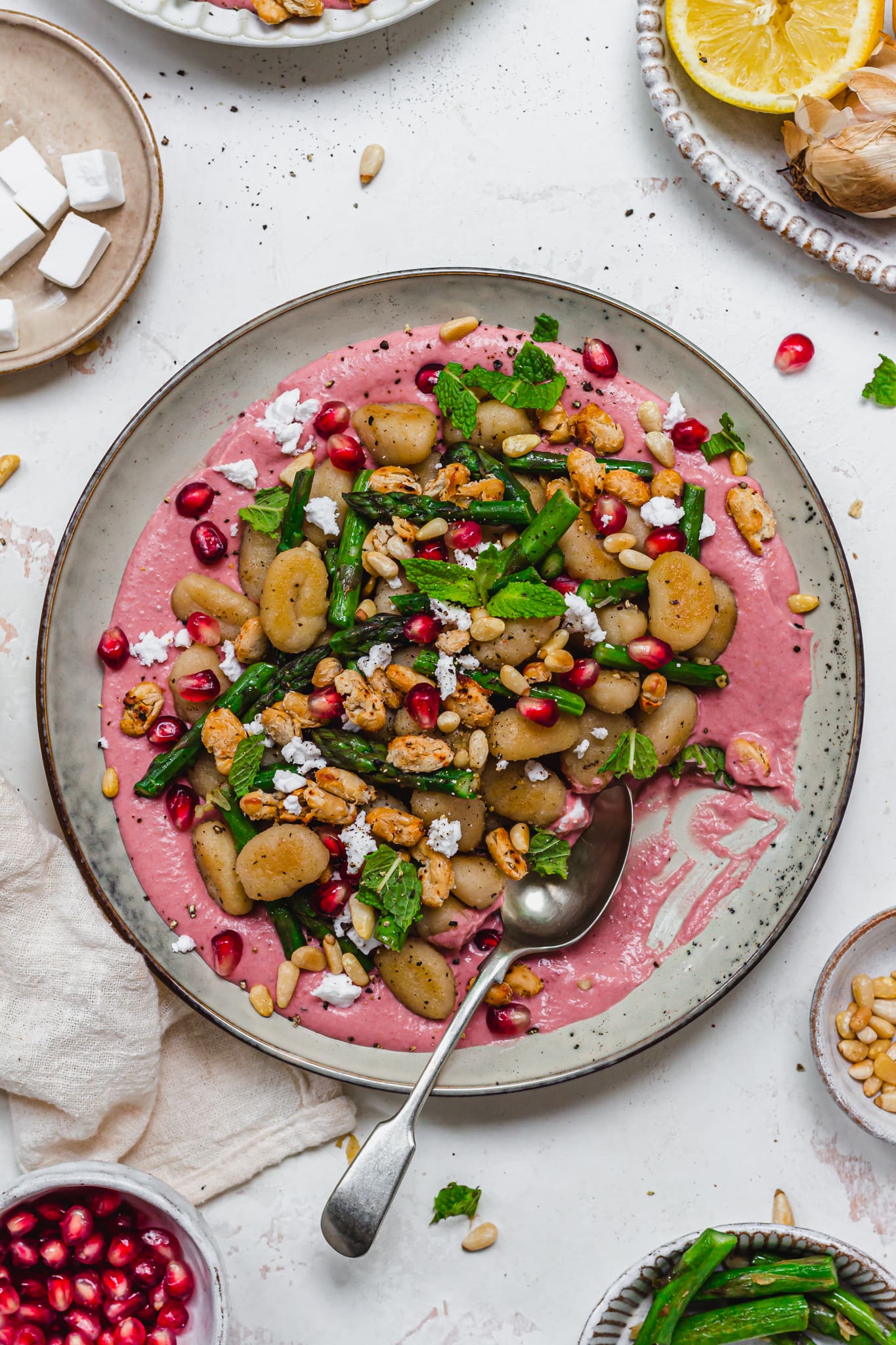 Gnocchi with Beetroot Sauce and Beans (Vegan GF) - Nourishing Amy
