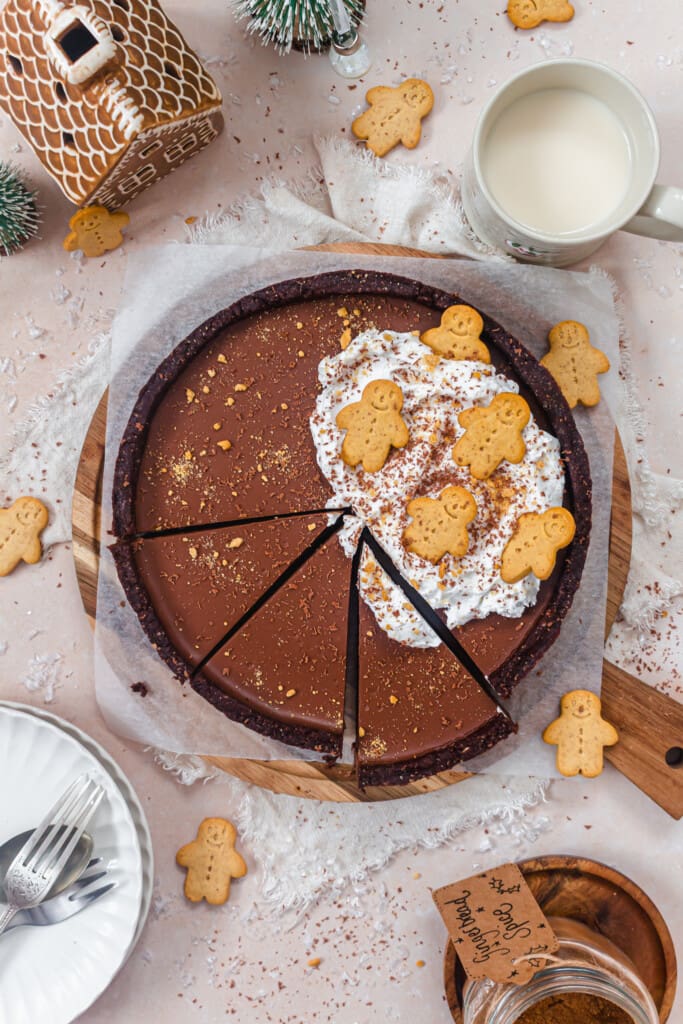 Chocolate Gingerbread Ganache Tart (Vegan) - Nourishing Amy